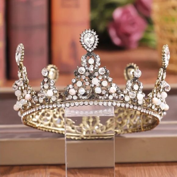 Accessories | Vintage Baroque Bronze Crown Dark King Queen Unisex Gift ...